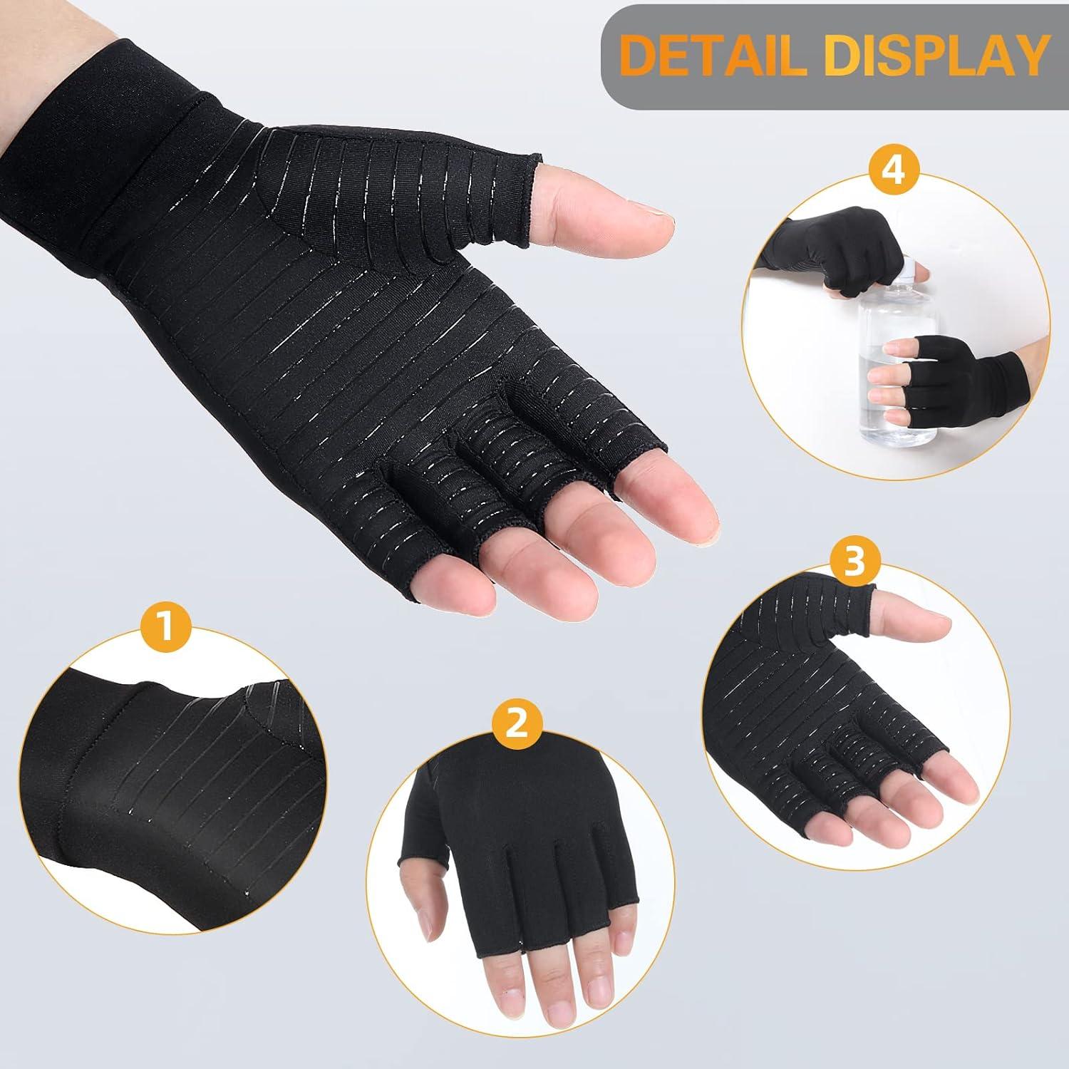 2 Pairs Copper Arthritis Compression Gloves XL - Hand Pain Relief for ...