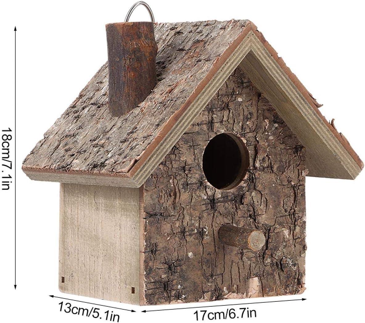 Wooden Bird Nesting Box House - Outdoor Garden Decorative Birdhouse 3 ...