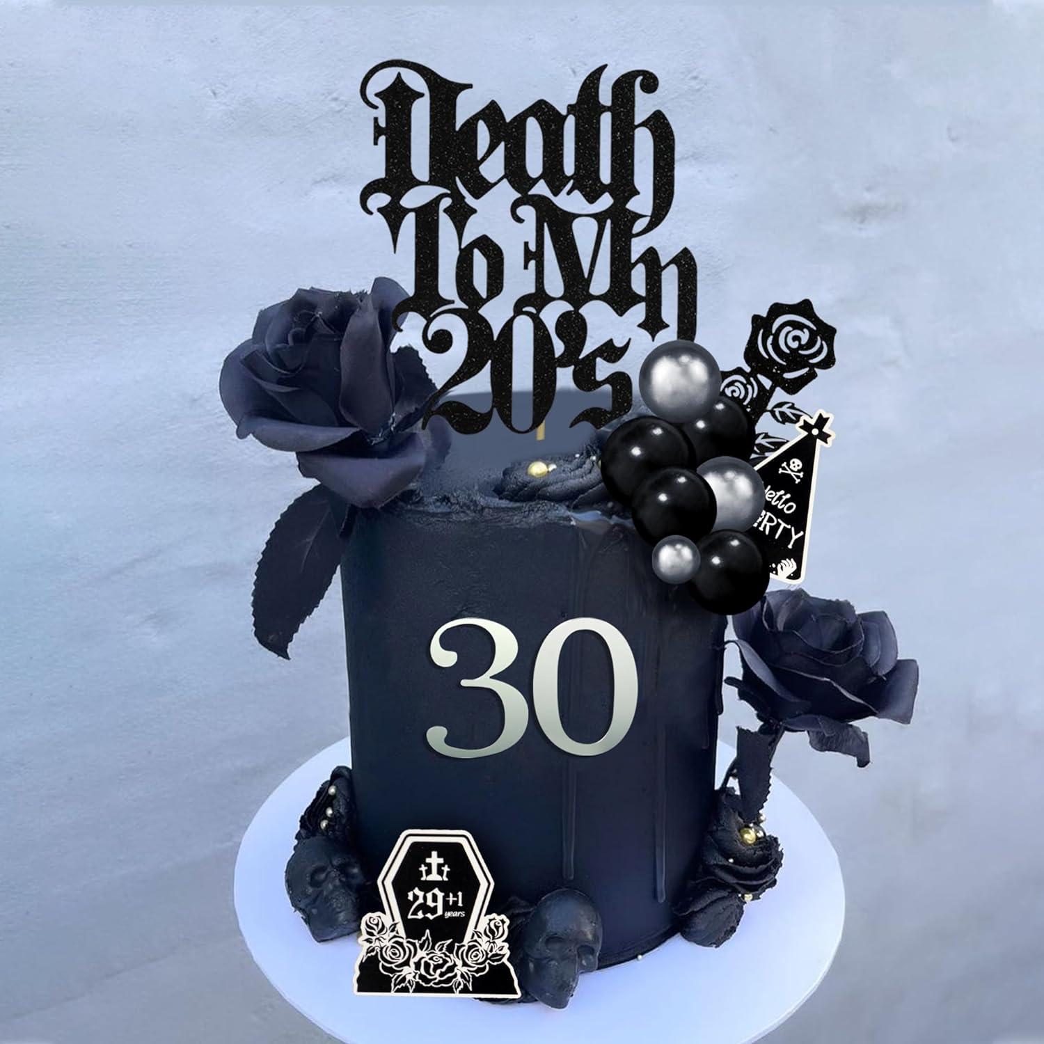 DRWATE 33 PCS Death to My 20s Cake Topper RIP 20s Cake Decorations for ...