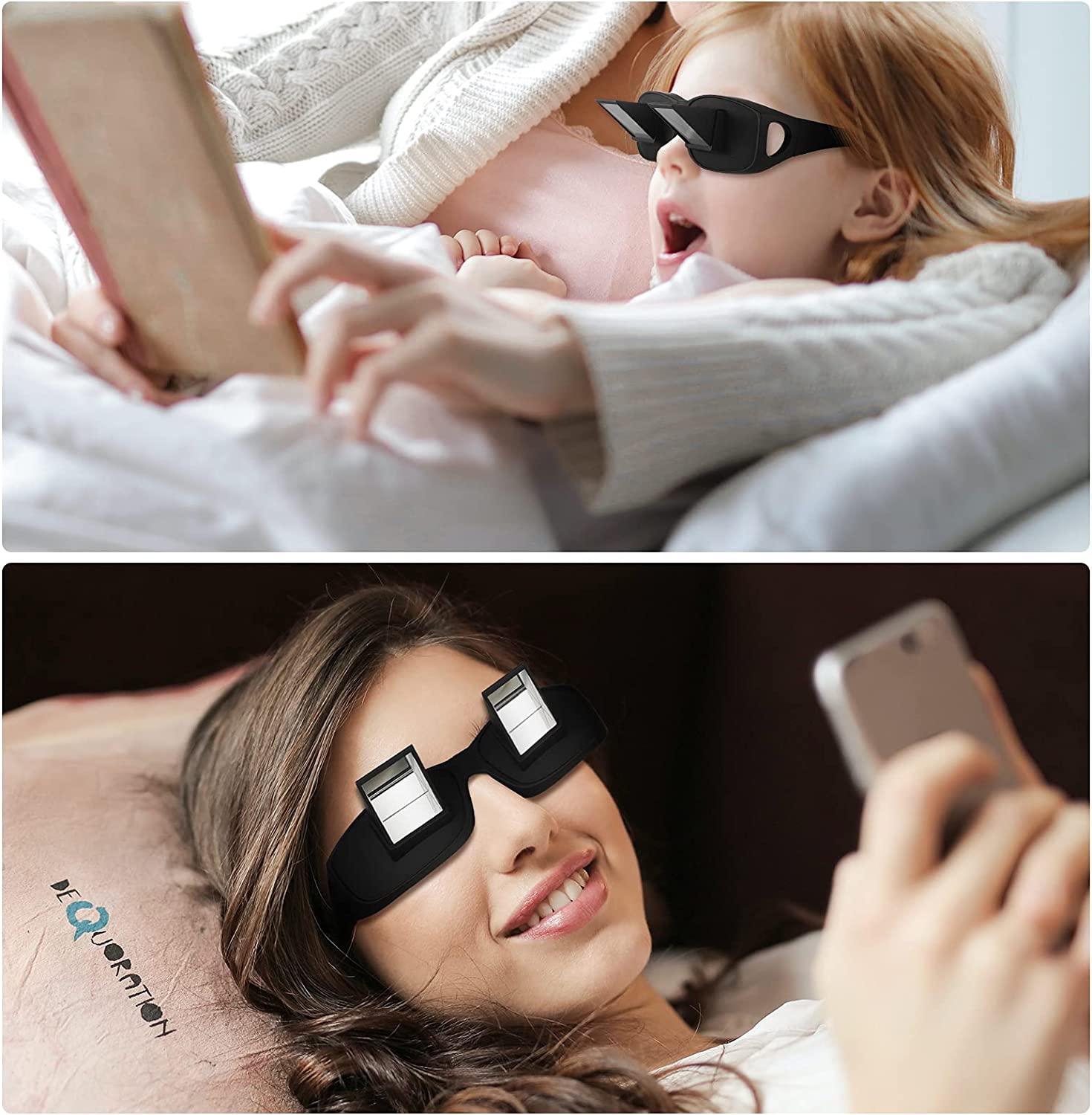 Lazy Glasses Bed Prism Spectacles for Reading/TV in Bed - Black Large (2 Pieces) | Buy Now in ...