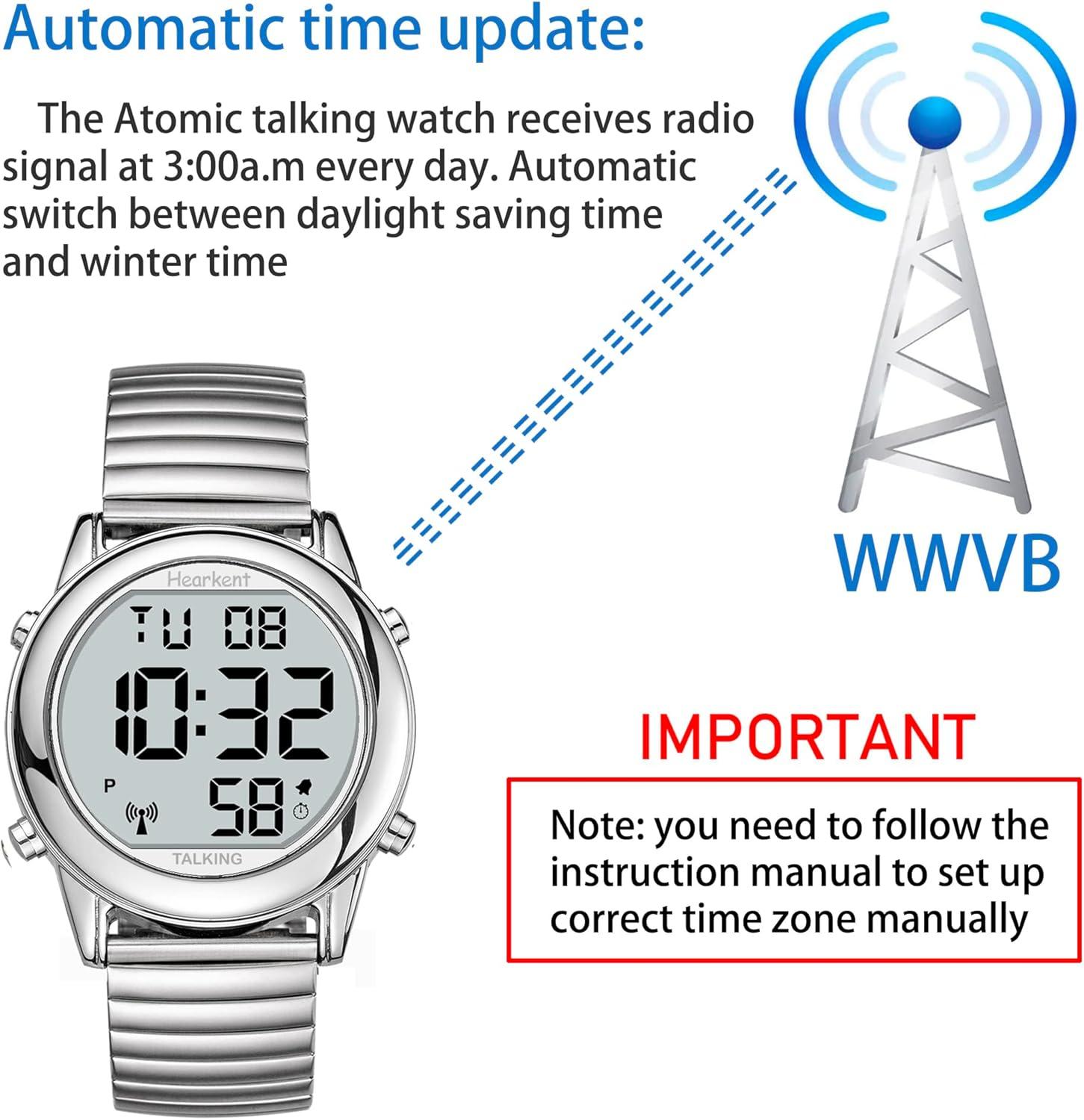 Hearkent Atomic Digital Talking Watch for Seniors | Large Numbers Loud ...