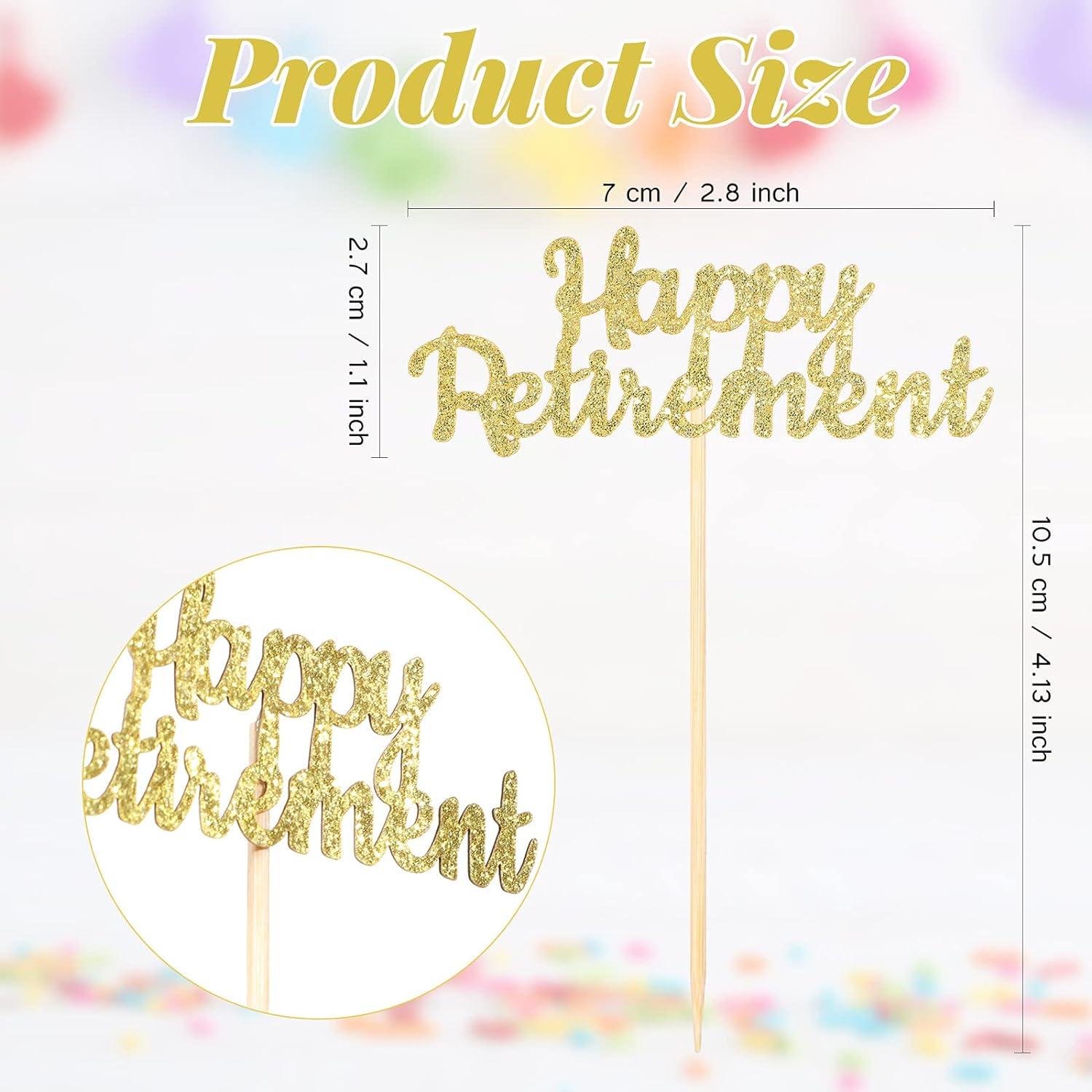 36 Pieces Happy Retirement Cupcake Toppers Retirement Food Picks ...