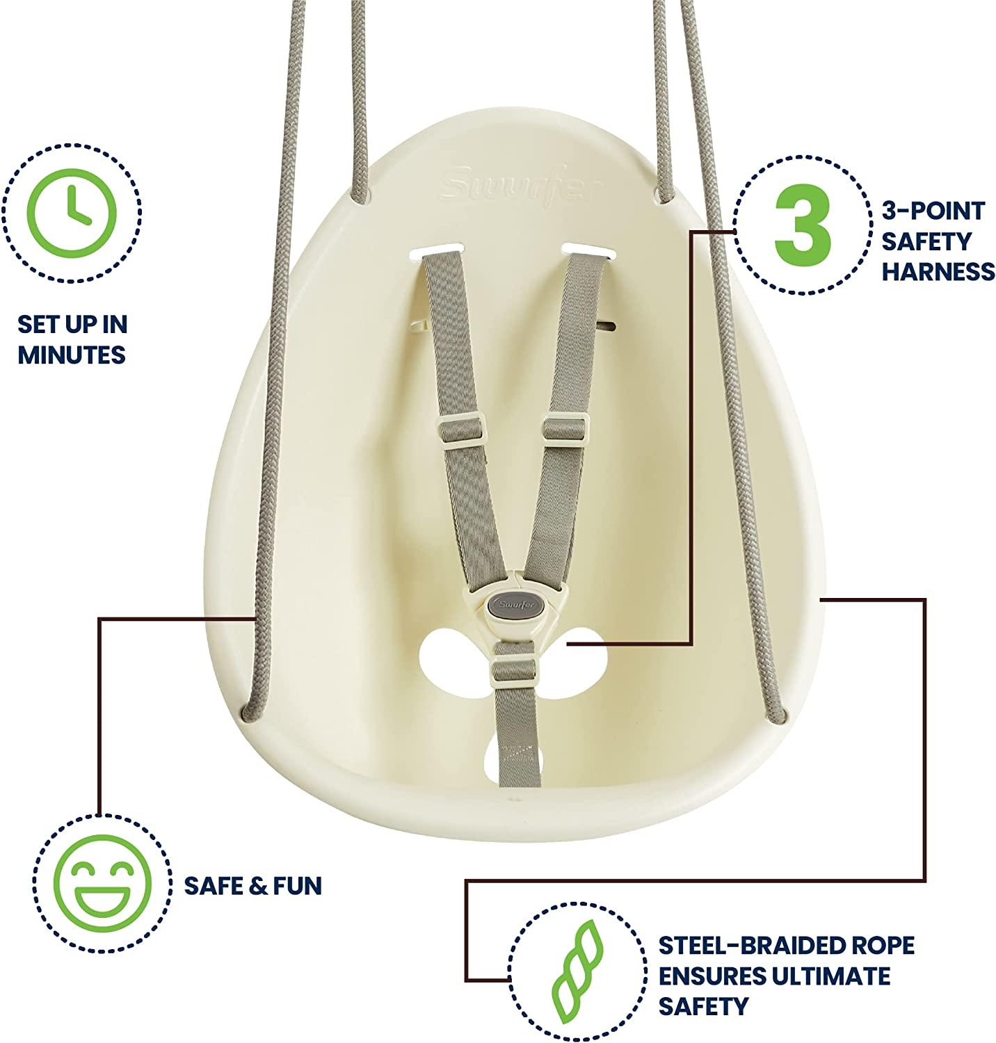 Swurfer Coconut: Premium Baby Swing with Blister-Free Rope and Safety ...