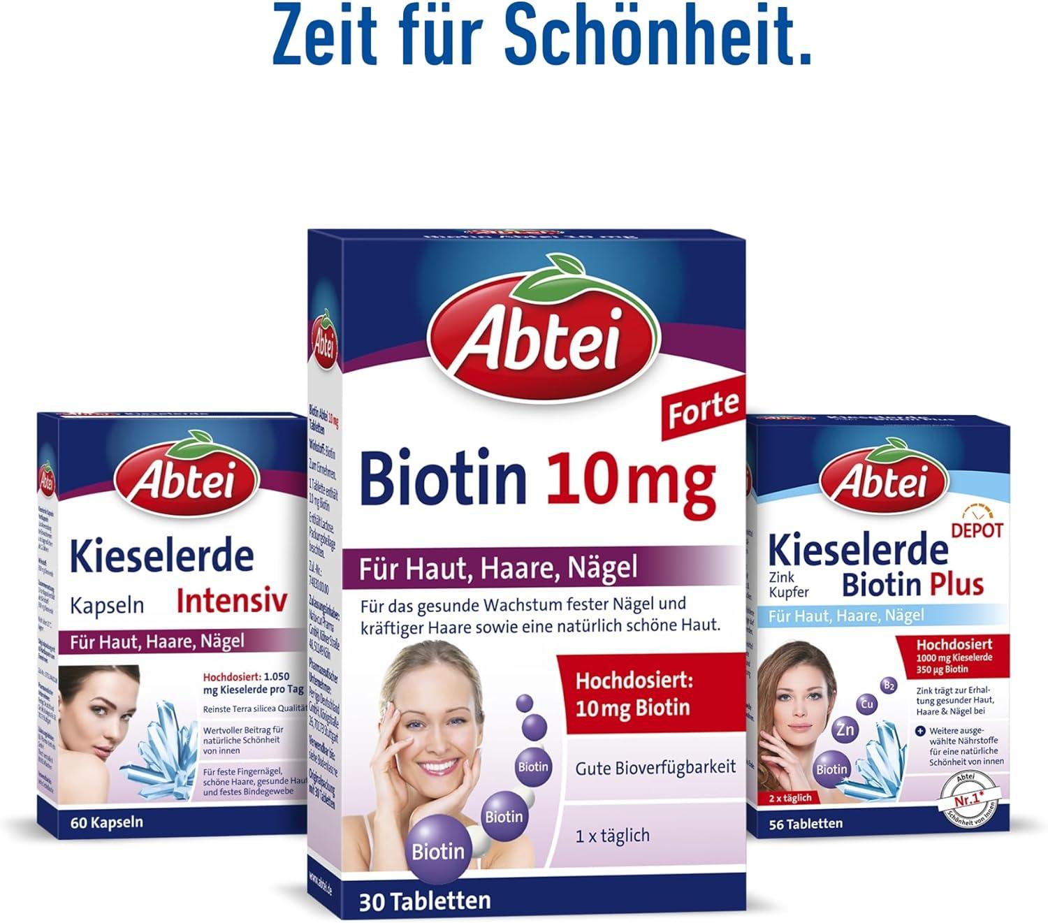 Abtei Biotin 10 mg Forte for Skin Hair & Nails - 30 Tablets ...