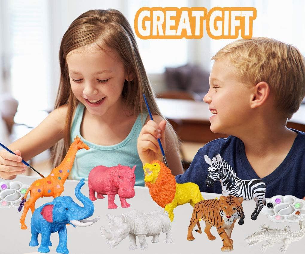 Yileqi Safari Animal Painting Kit for Kids - DIY Arts and Crafts Set ...