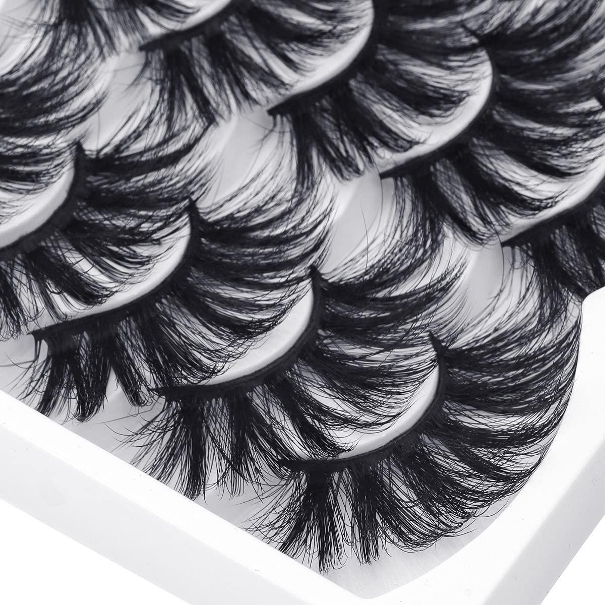 GD POLULASH 6D Long 25mm Faux Mink False Eyelashes - 20 Pairs | Wispy Dramatic Volume | Thick ...