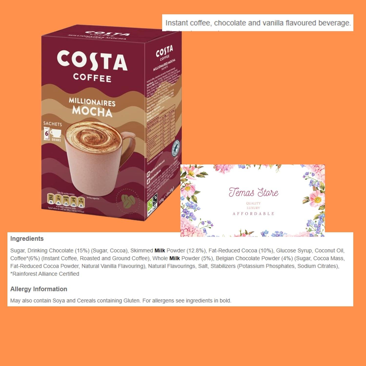 Temas Costa Coffee Instant Coffee Sachets Bundled With Reusable Coffee ...