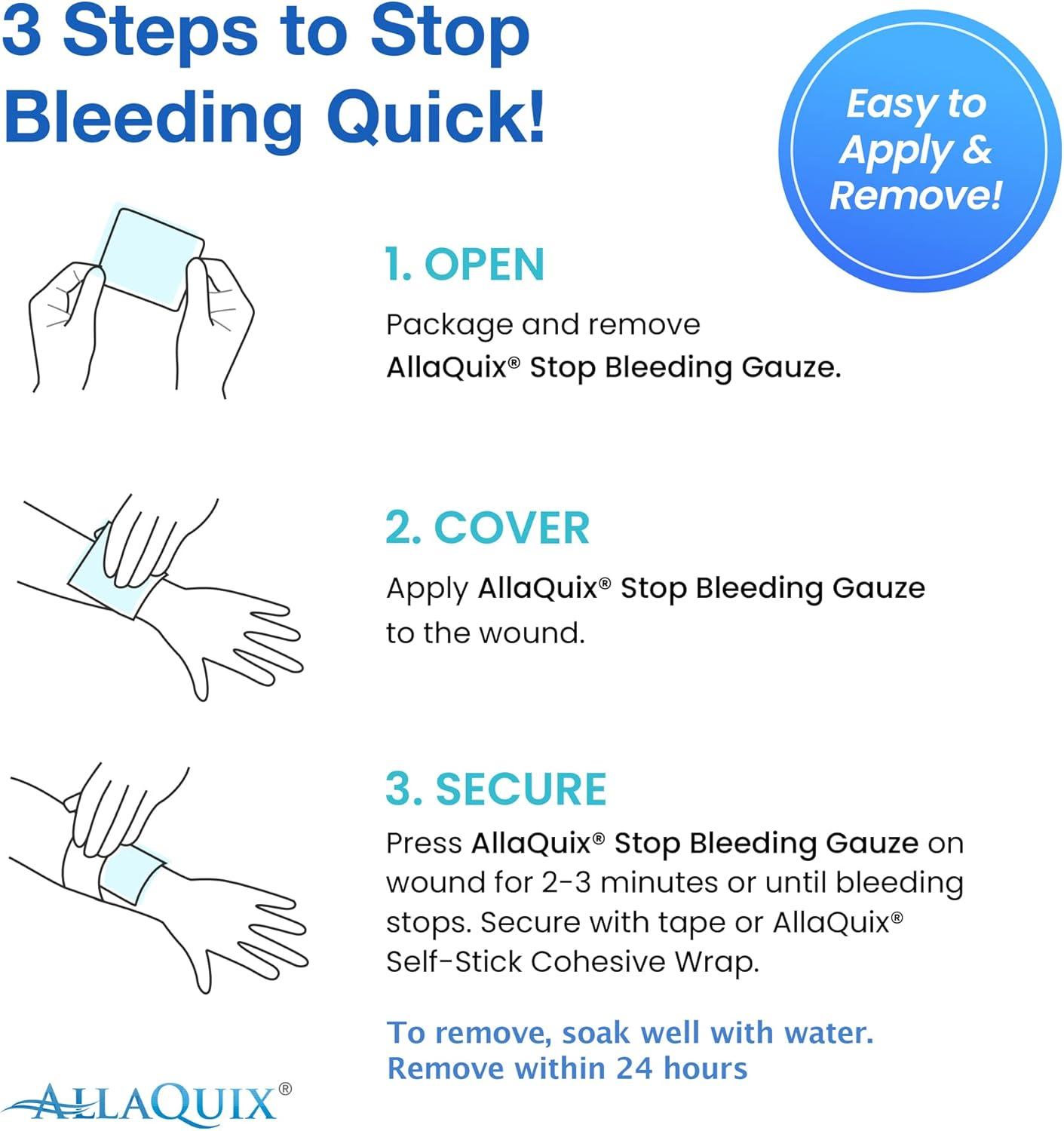 AllaQuix Large Stop Bleeding Pad - Professional Hemostatic Gauze for ...