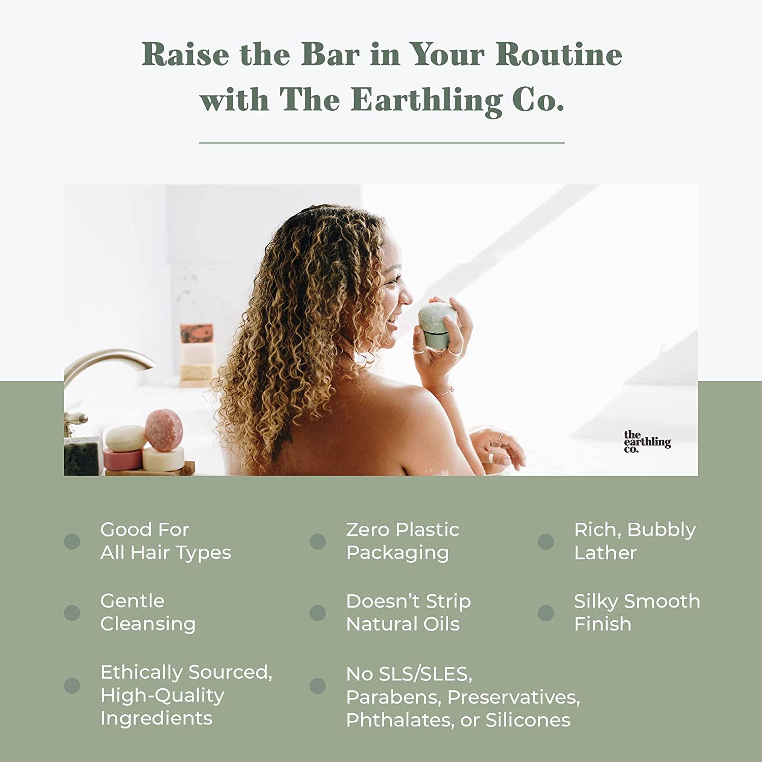 Earthling Co Vanilla Coconut Shampoo Bar Plant Based Paraben And