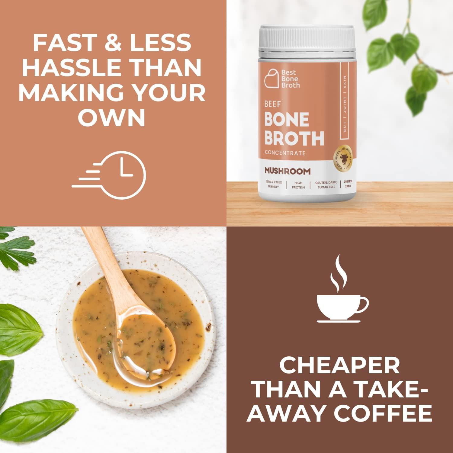 Bone Broth Premium Beef Bone Broth Concentrate Mushroom Flavour- 100% ...