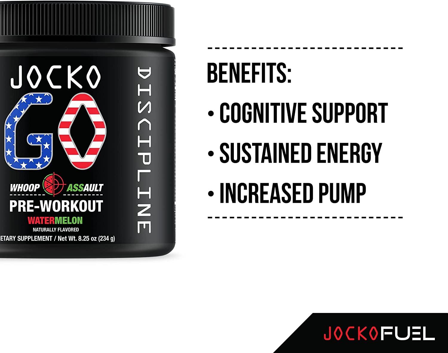 Jocko GO Pre Workout Watermelon - KETO Nootropic Blend with Vitamin C ...