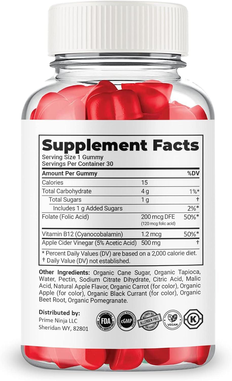 Apex Keto ACV Gummies - Maximum Strength Formula with Vitamin B12, Beet ...