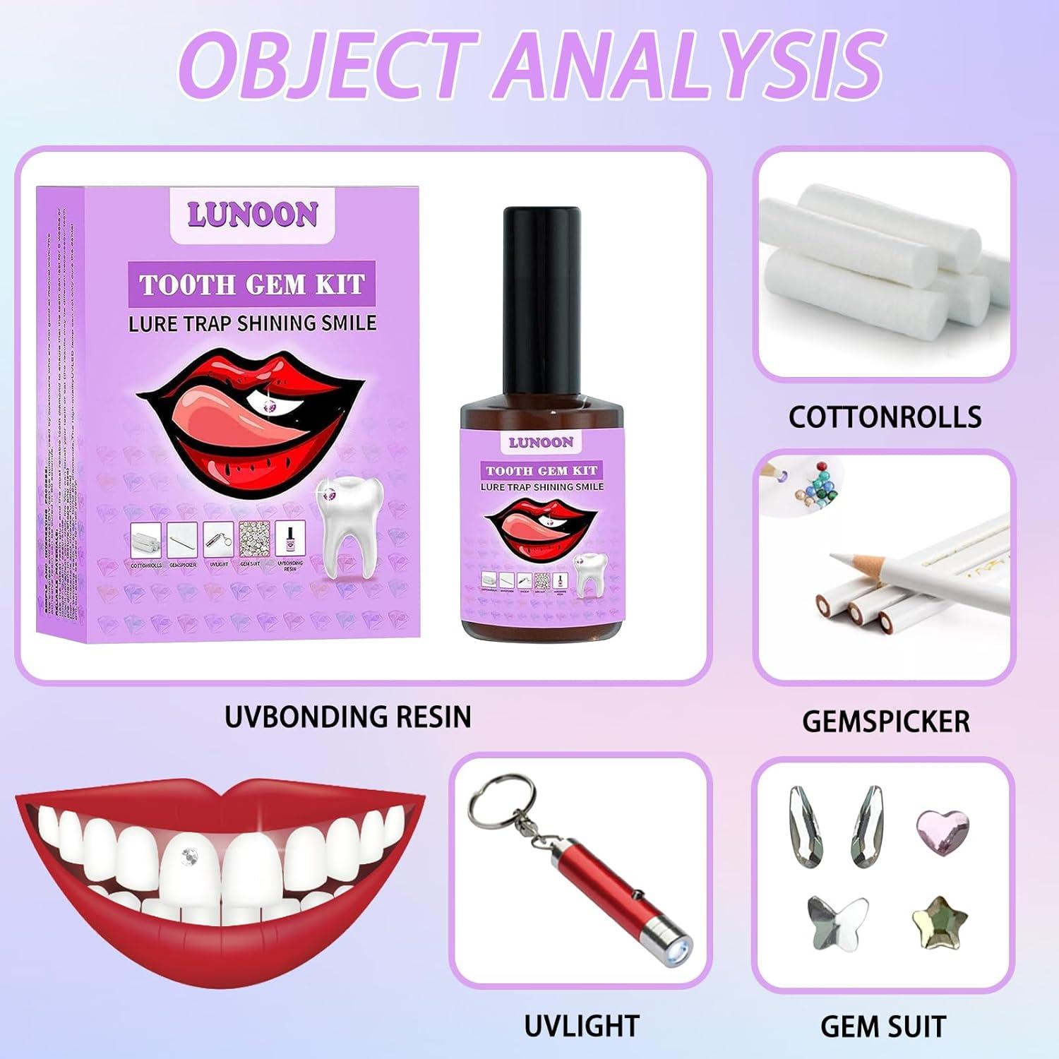 DIY Tooth Gemstone Kit - Create Stunning Tooth Jewelry with Glue & 5 ...