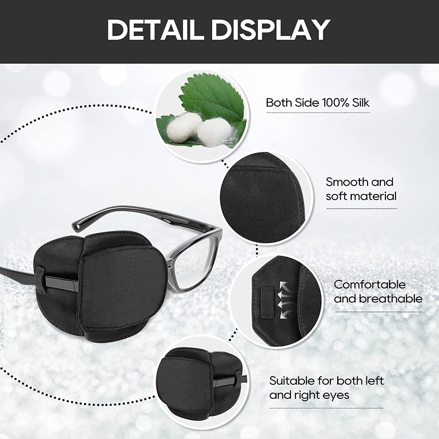 eZAKKA Silk Eye Patches for Adults & Kids - Left & Right Eye 2 Pcs ...