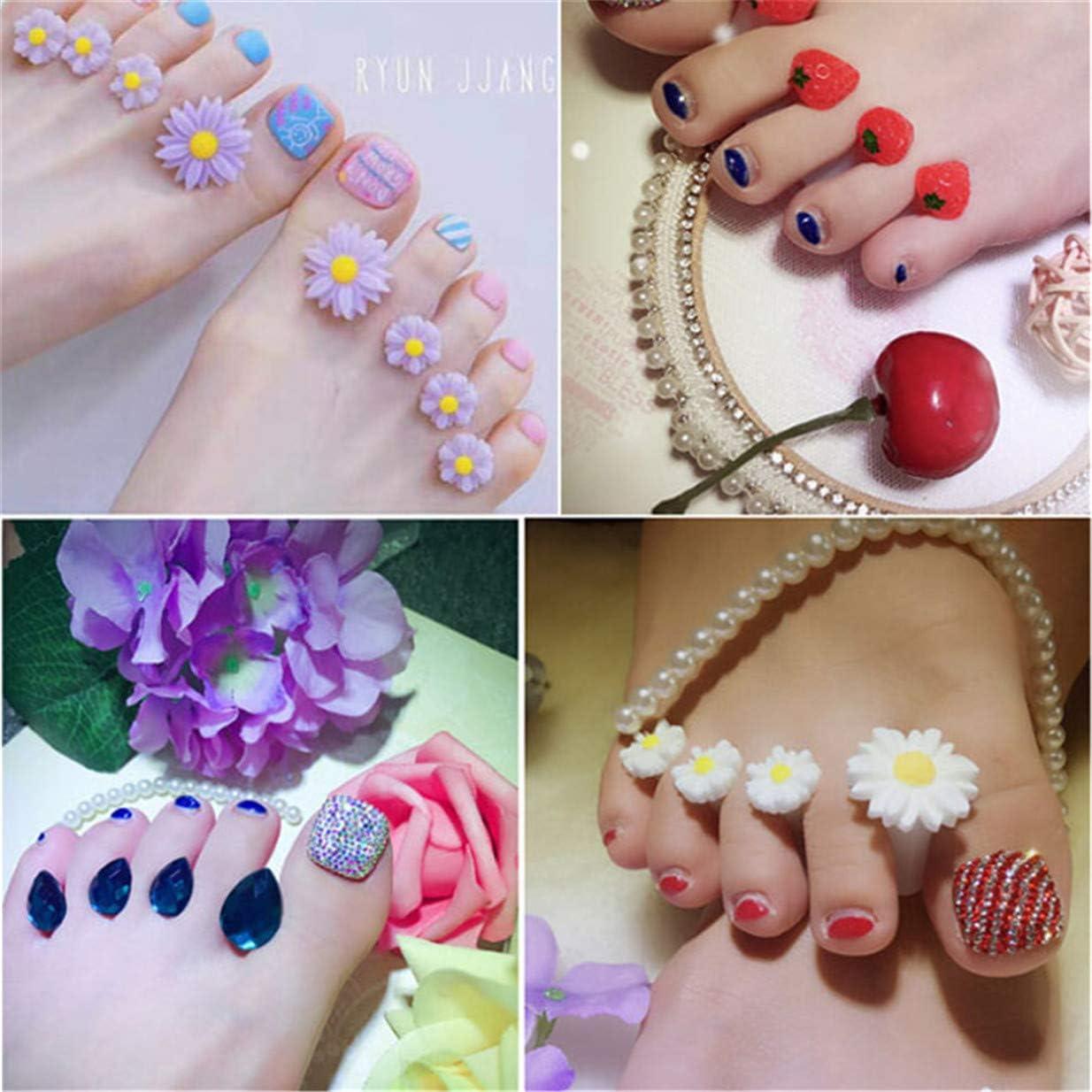 EJY Toe Separator Cute Daisy Flower Silicone Finger Toe Separator Nail ...