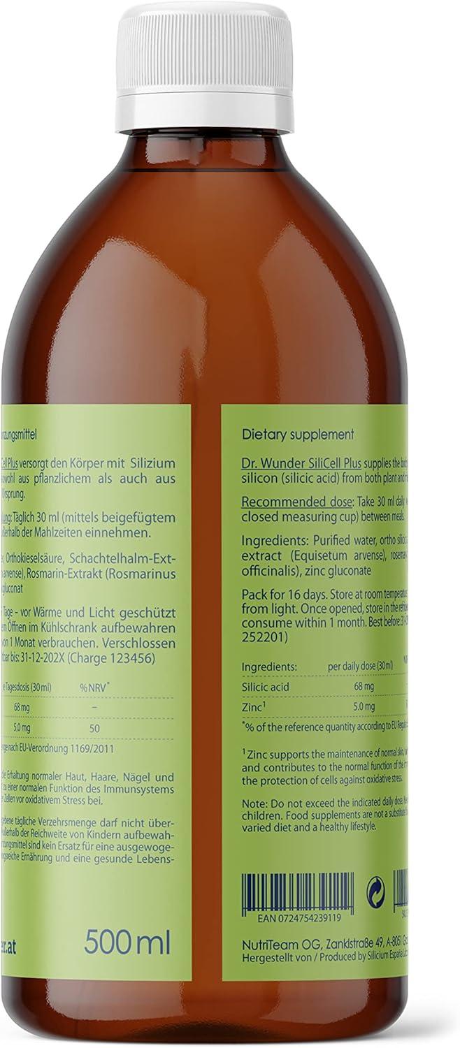 Dr.Wunder Silicell Plus 500ml - Organic Silicon for Strong Bones Joints ...