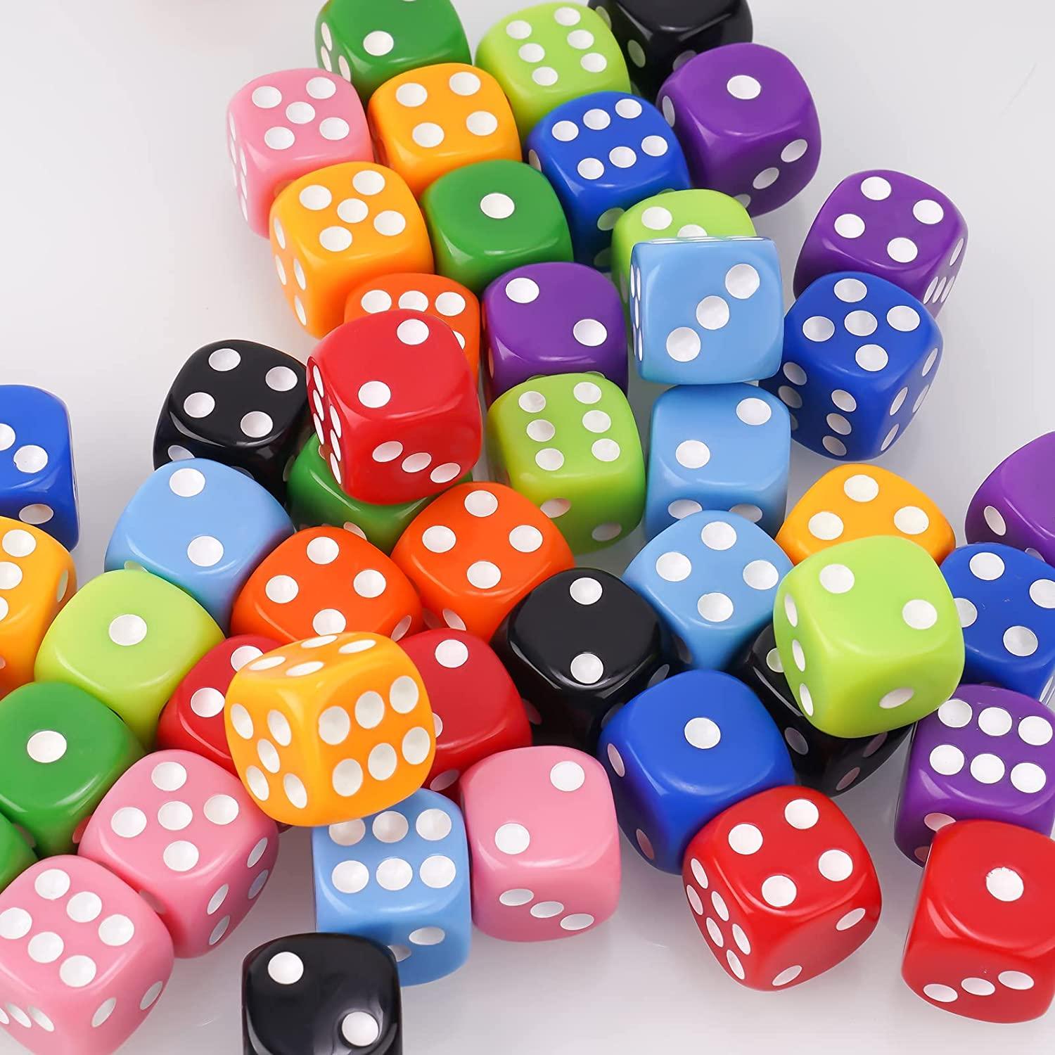 NiToy 16MM 50PCS Vintage Color Dice Set - Perfect for Board Games ...