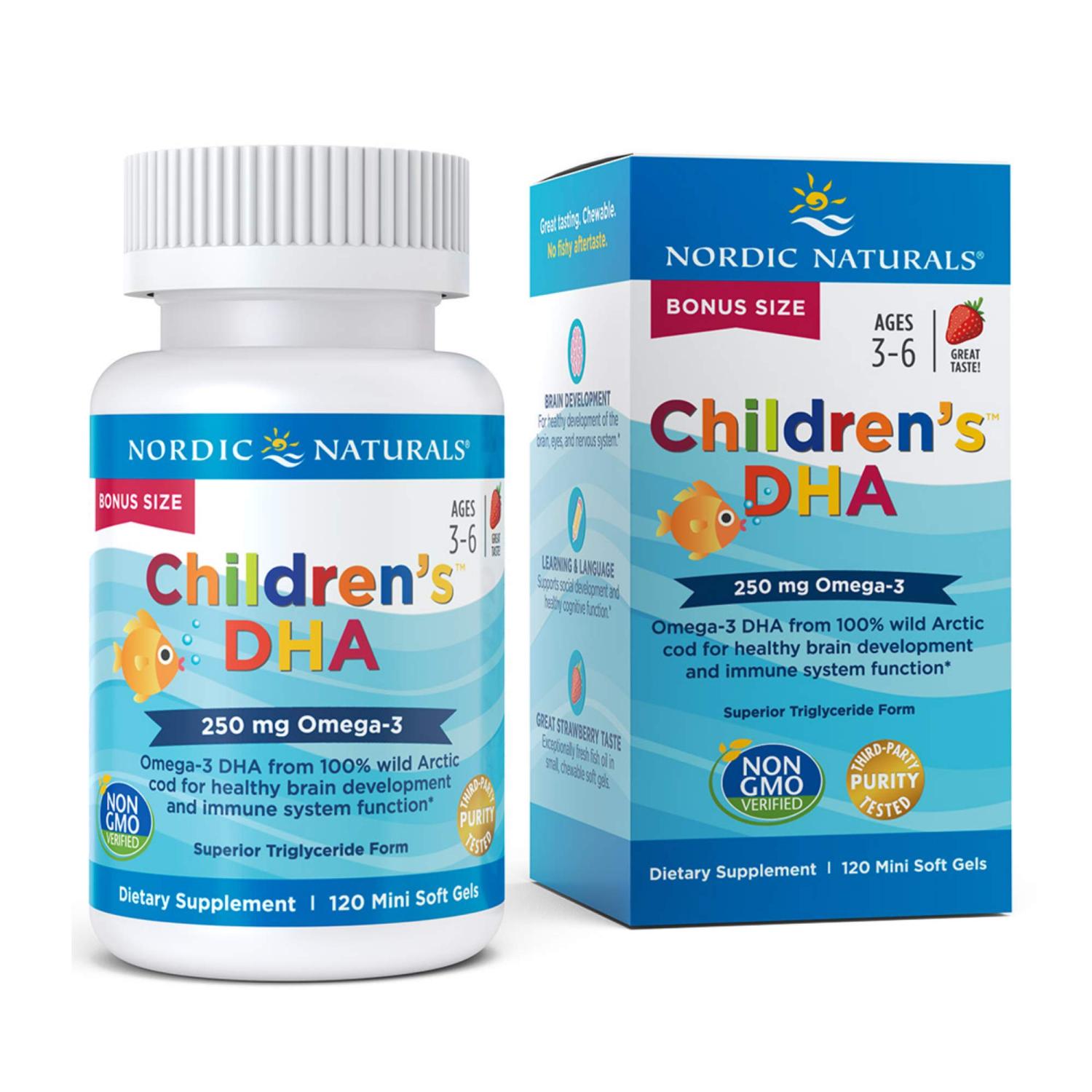 Nordic Naturals Children's DHA Strawberry Soft Gels - 120 Mini ...