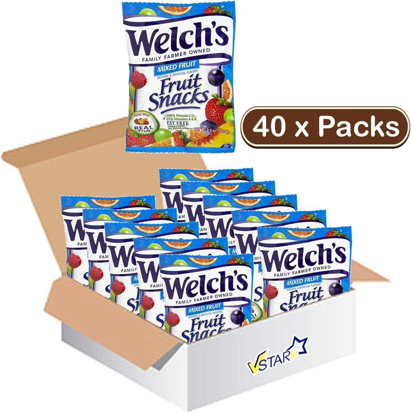 Welch's Fruit Snacks Mixed Real Fruit Pouches - Pack of 25g Pouches (40 ...