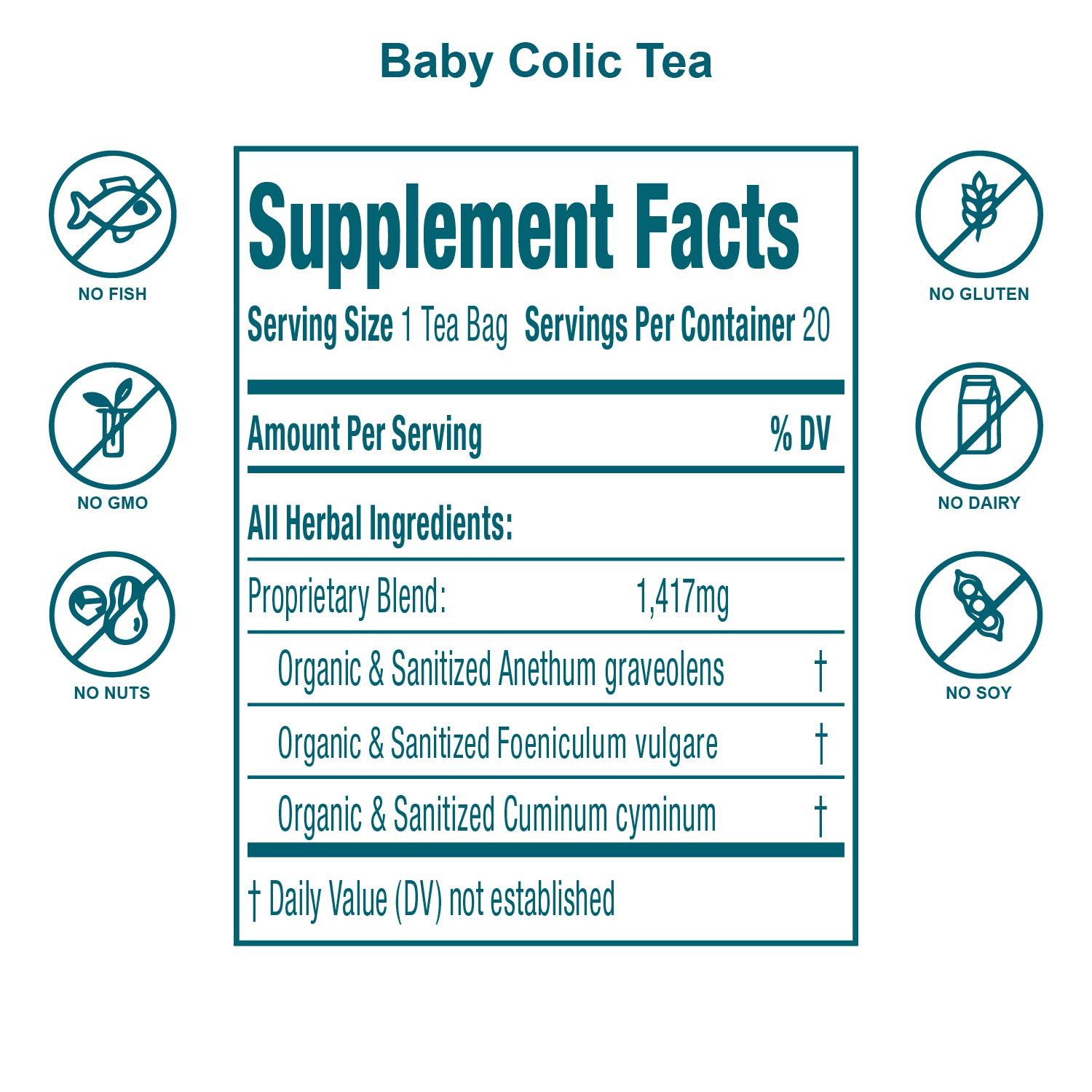 Secrets Of Tea Baby Colic Tea for Gas, Acid Reflux Relief, Tummy, and ...