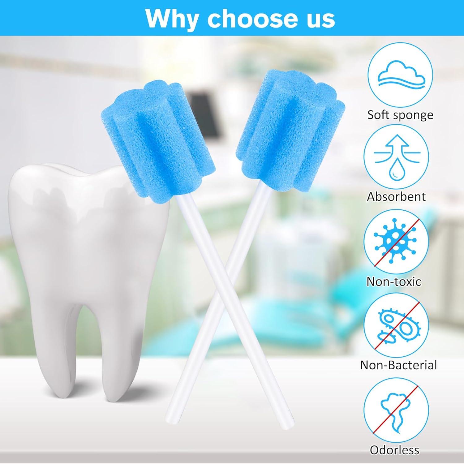 30-Pack Portable Oral Care Sponge Mound - Sterile Cotton Swabs for ...