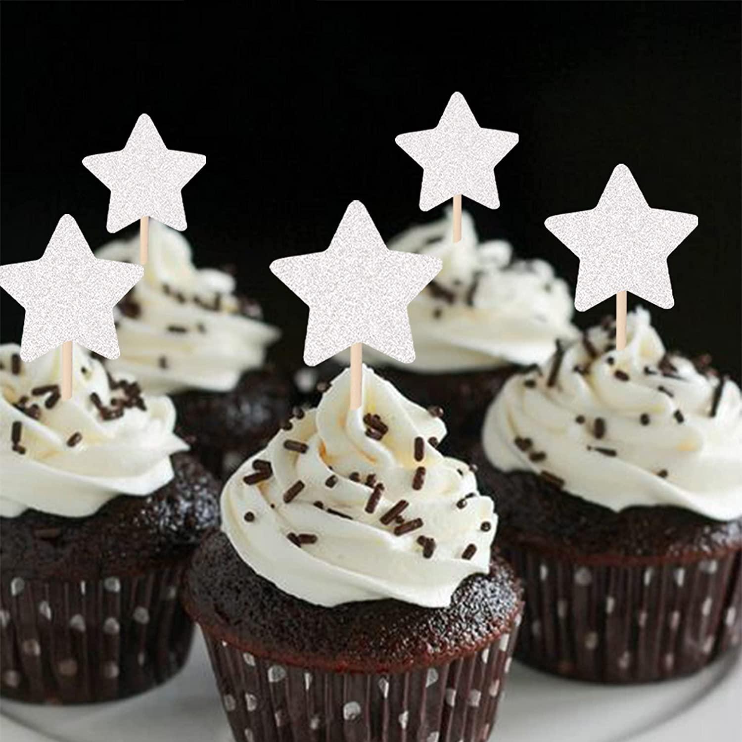 30 PCS Little Star Cupcake Toppers Glitter Twinkle Star Cupcake Picks ...