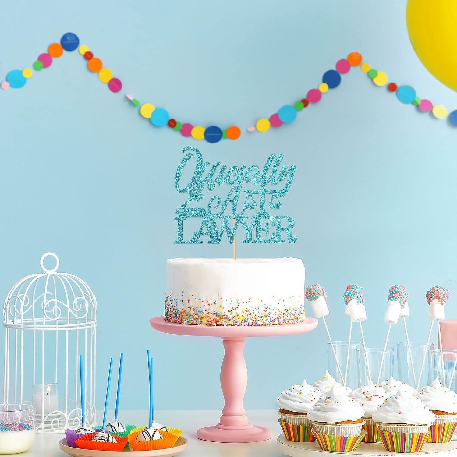 WeBenison Glitter Officially a Lawyer Cake Topper/Congrats Lawyer Cake ...