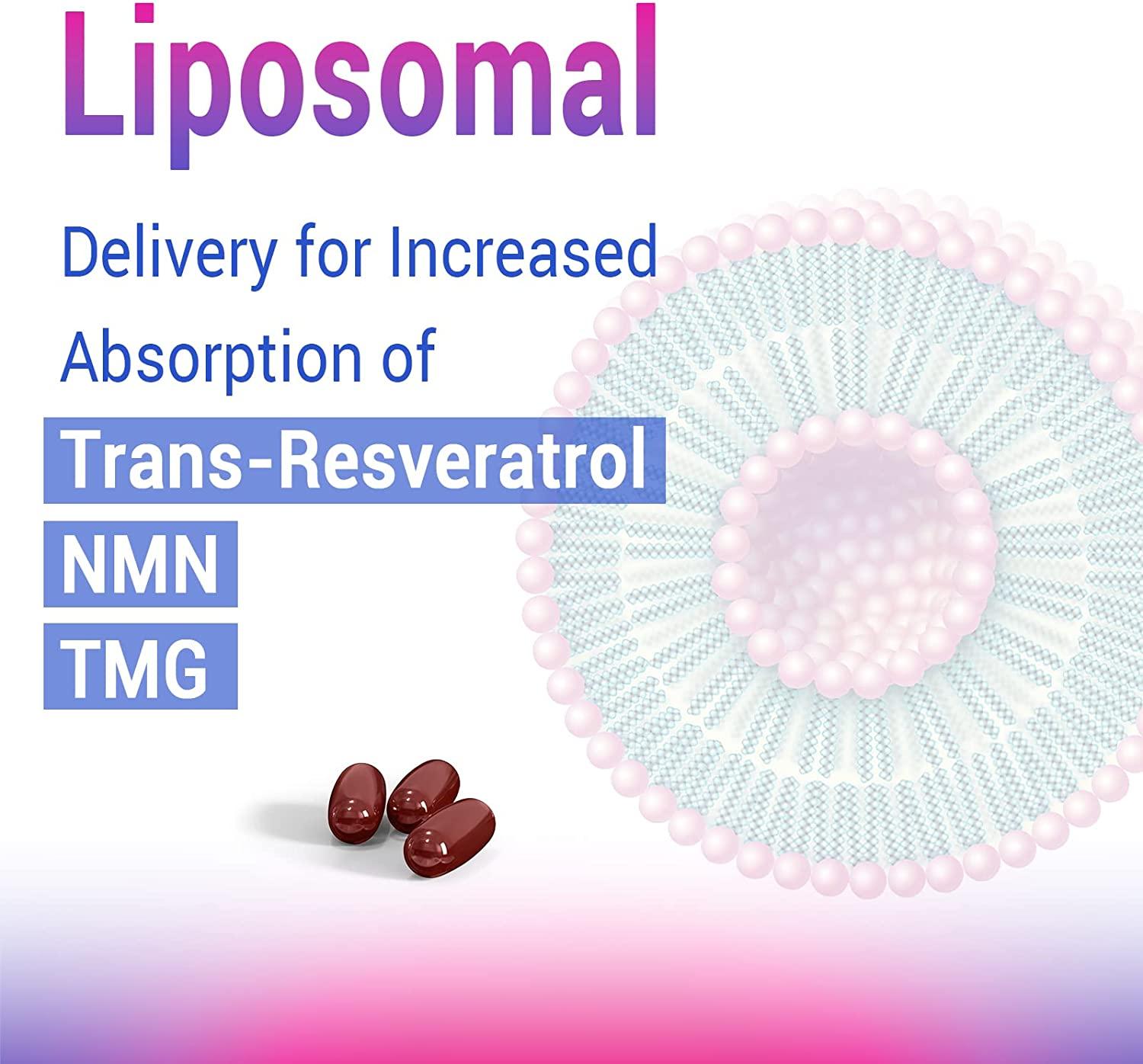 Liposomal 2200mg High Dose Softgel with NMN 500mg, Trans-Resveratrol ...
