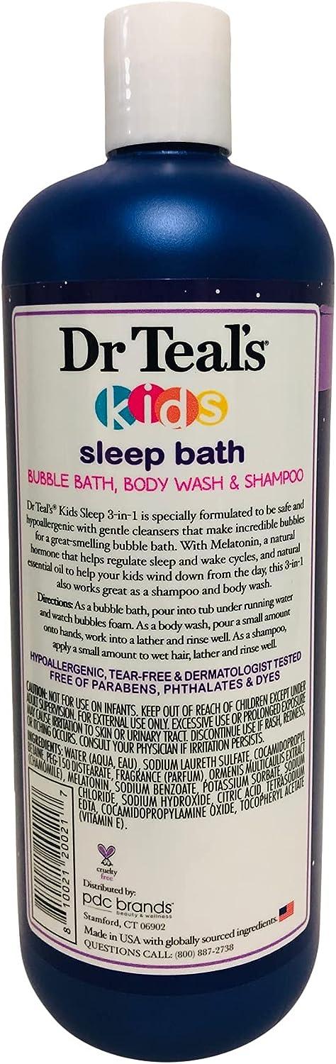 Dr. Teal's Kids Melatonin Body Wash and Sleep Soak Bundle - Epsom Salt ...