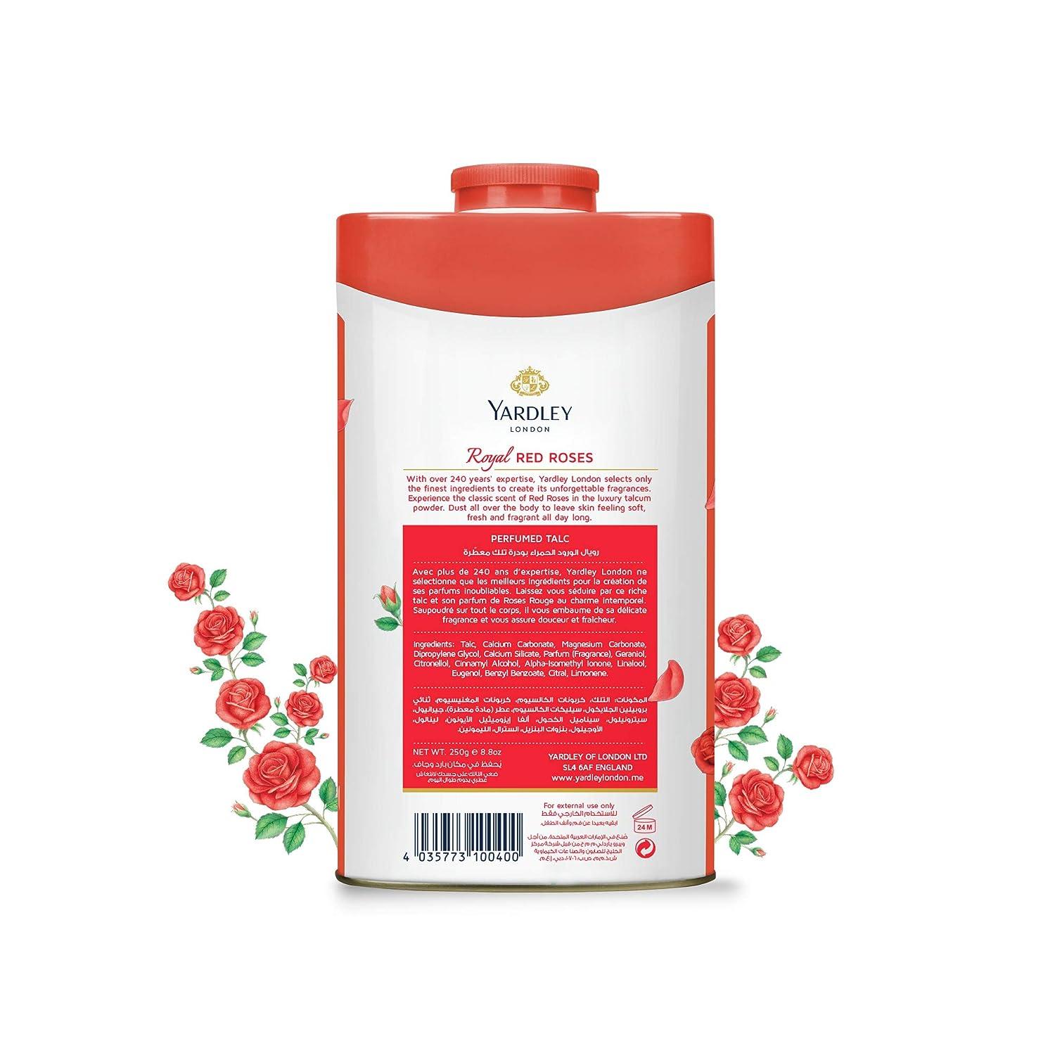 Yardley London Red Roses Perfumed Talc 8.8 oz (250g) | Buy Now with ...