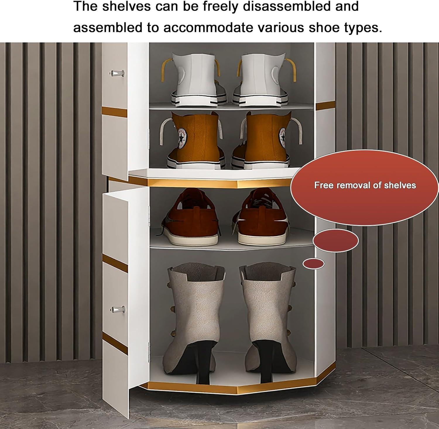 Revolving Shoe Cabinet Rotating Shoe Rack Tower 360 Stylish Household ...