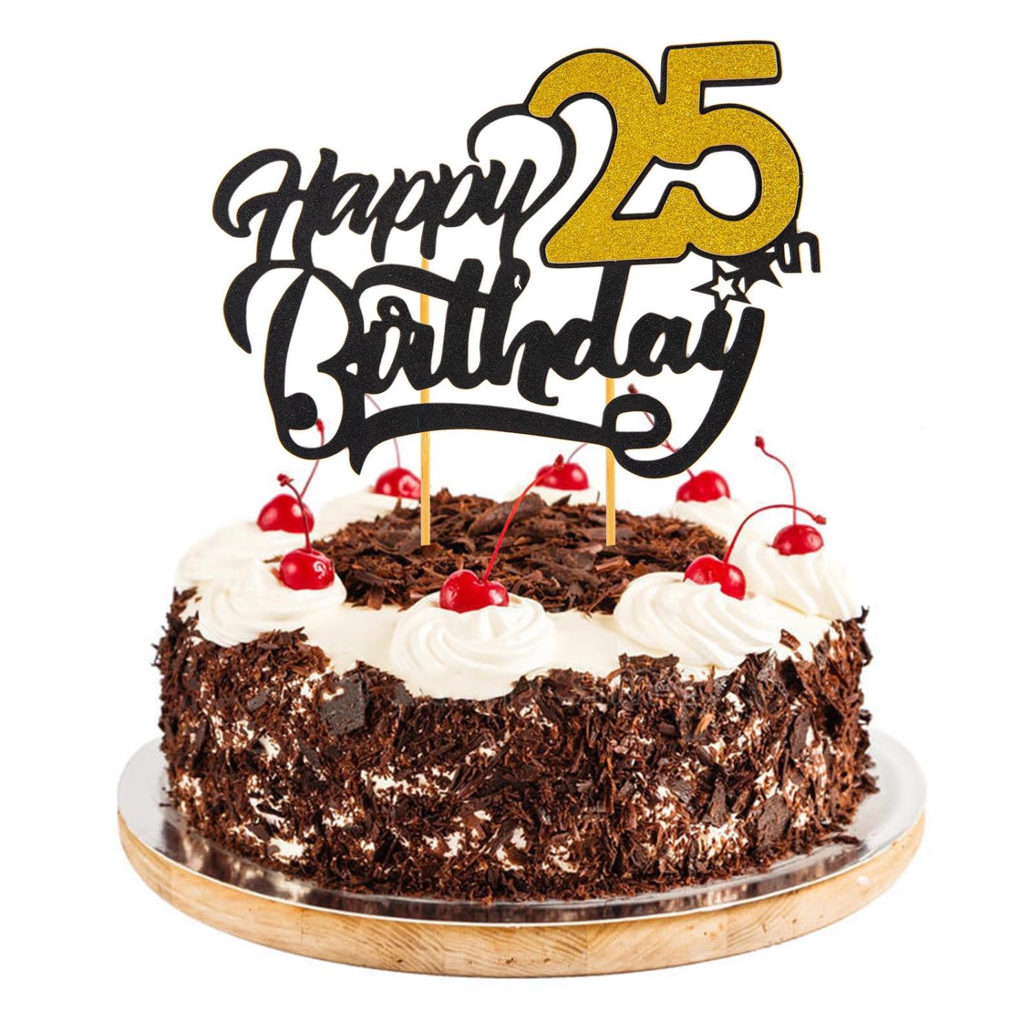 Happy 25th Birthday Cake Topper 25th Birthday Decorations for Her Happy ...