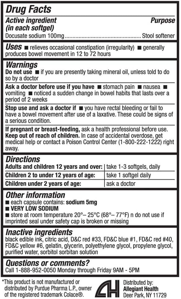 HealthA2Z Stool Softener Docusate Sodium 100mg - 100 Capsules - Compare ...