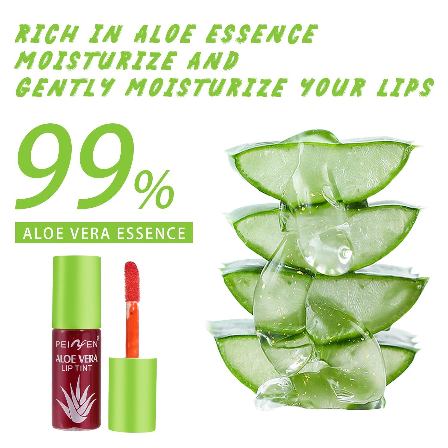 6 PCS Aloe Vera Lip Tint Stain Set - Moisturizing Waterproof Mini Liquid Lipstick | Long-lasting ...