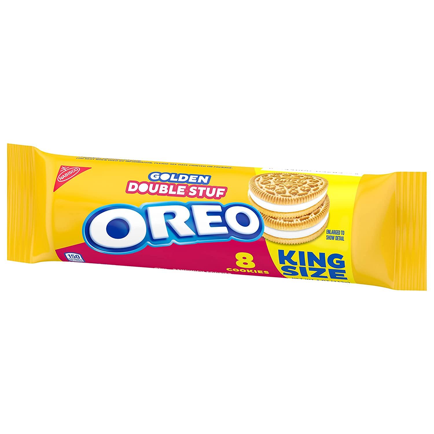OREO Double Stuf Golden Sandwich Cookies - 20 King Size Snack Packs ...
