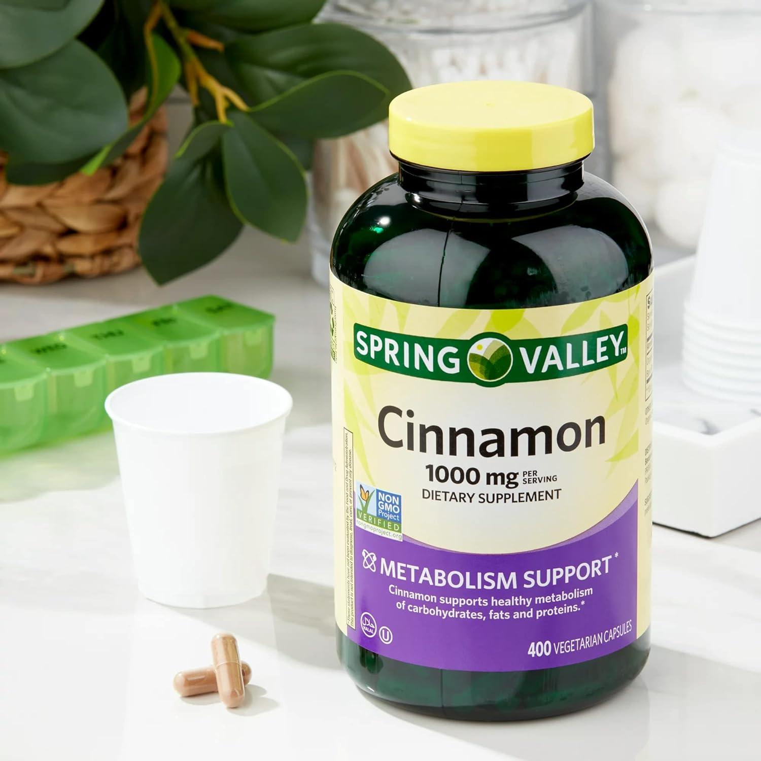 Spring Valley Cinnamon Dietary Supplement 1000mg 400 Count with Luall ...