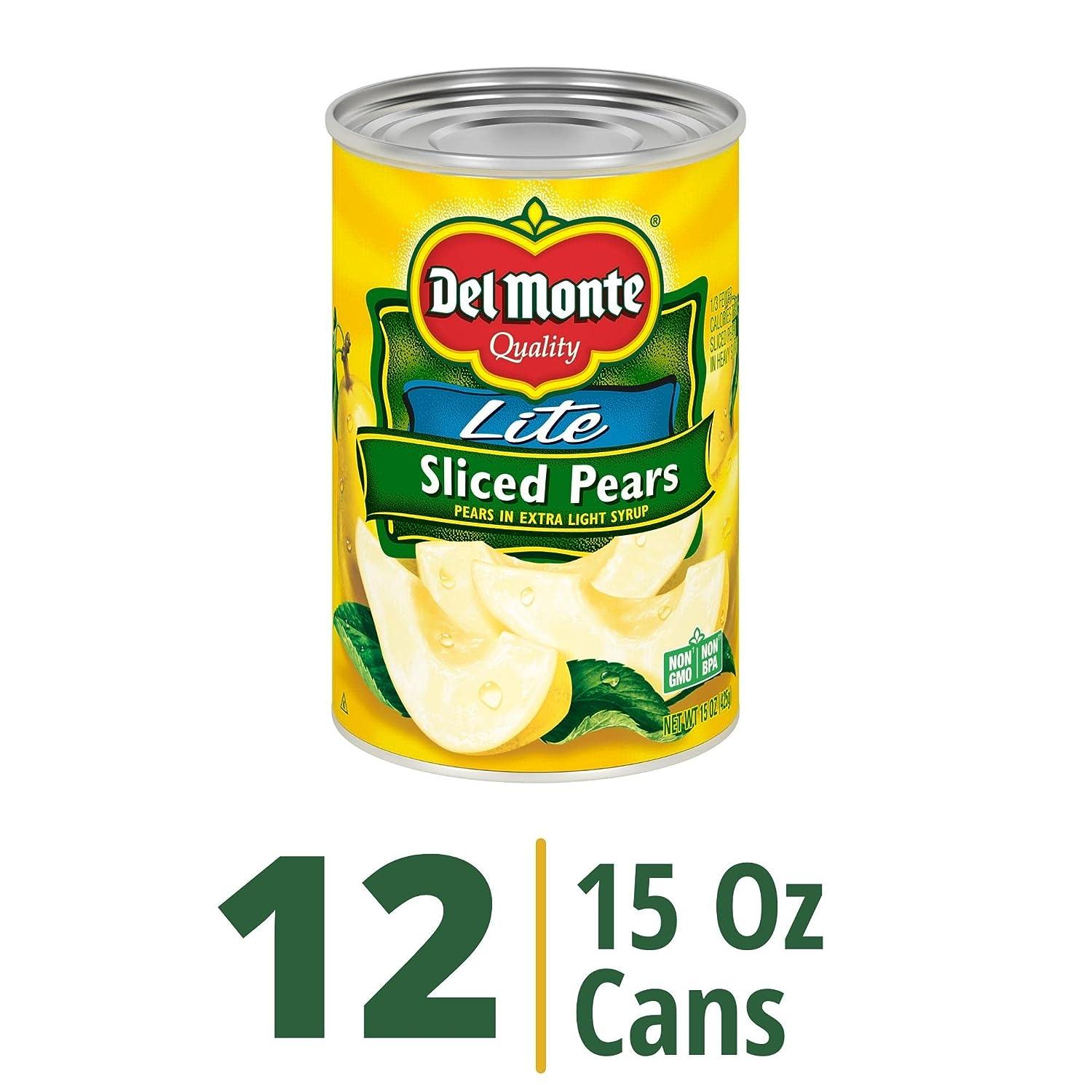 Del Monte Lite Sliced Bartlett Pears in Extra Light Syrup 15 oz Can ...
