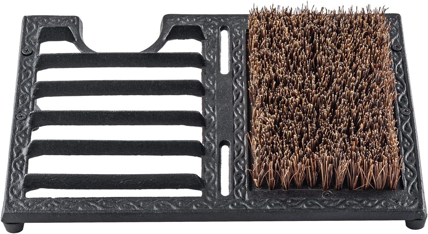 Vintage Rustic Black Cast Iron Shoe Scraper Mat - Heavy Duty Boot Dirt ...