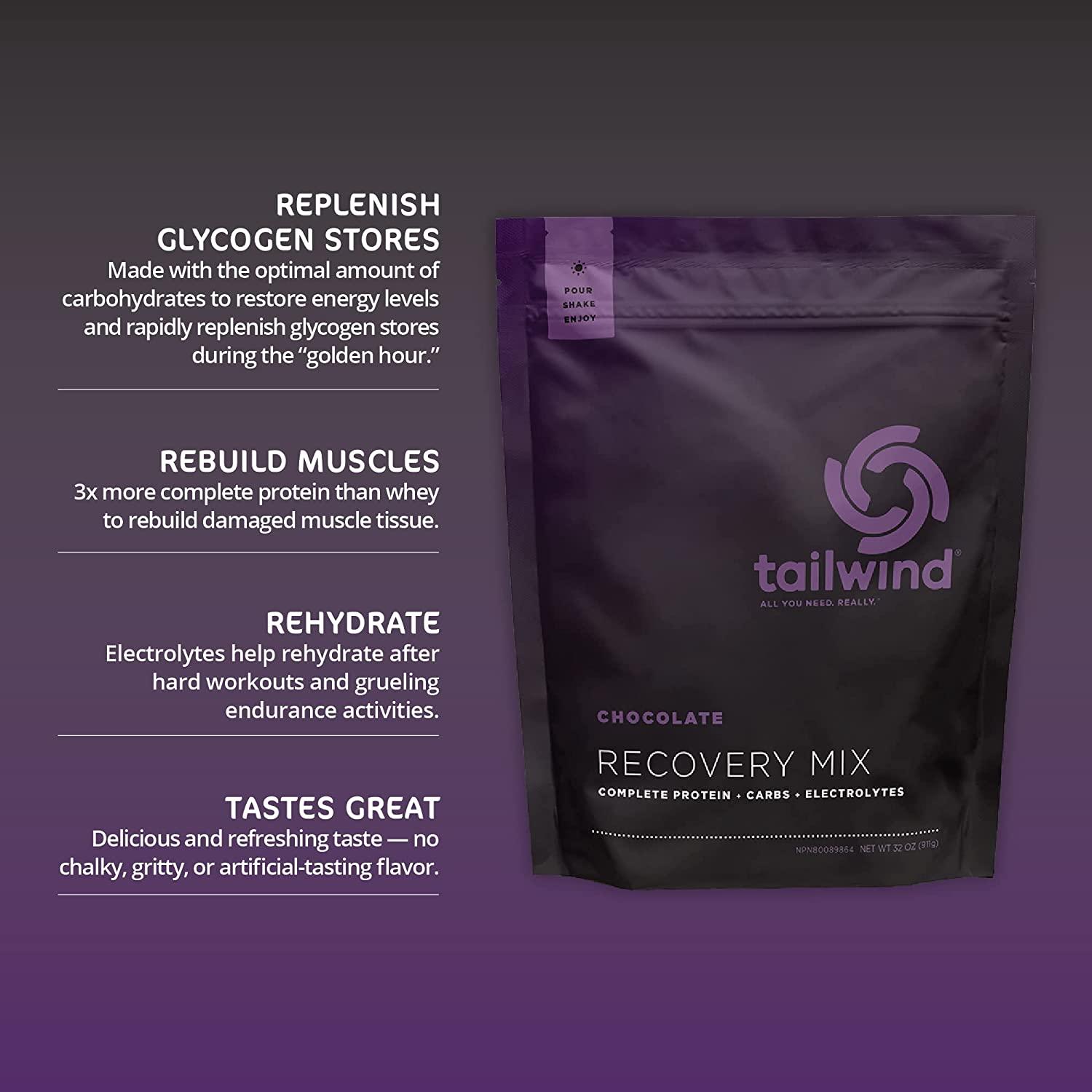 Tailwind Nutrition Rebuild Recovery Drink Mix - Vegan Chocolate Protein ...