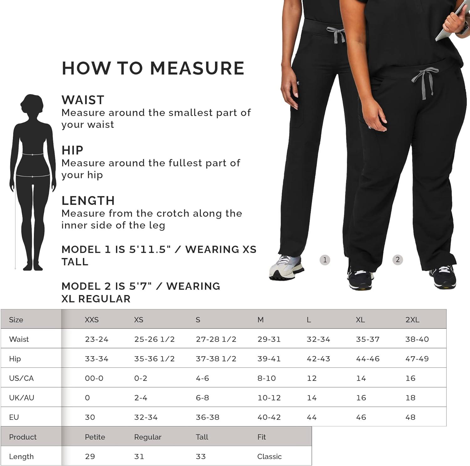 FIGS Kade Cargo Scrub Pants for Women - Classic Fit Straight Leg - 4 ...