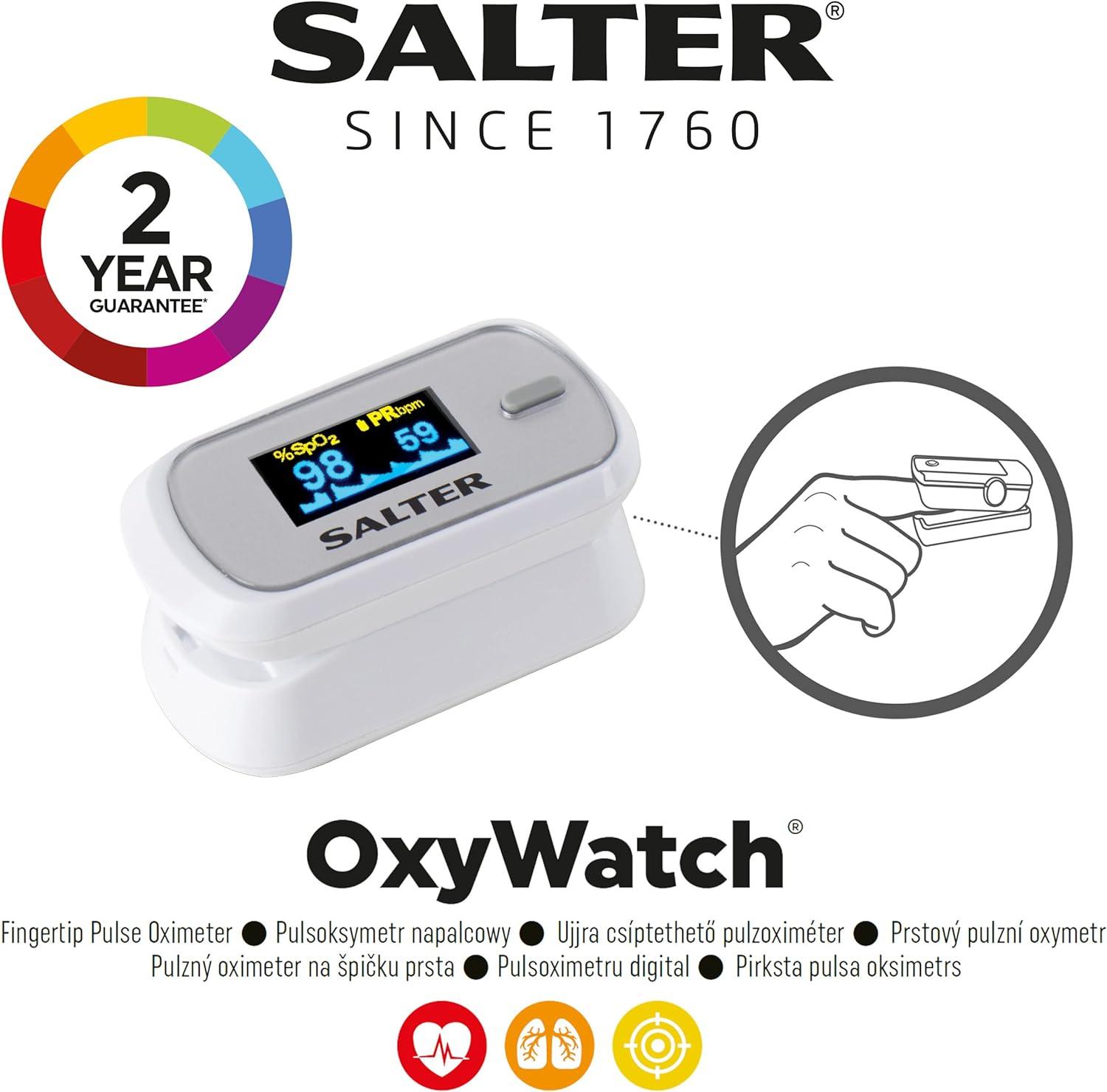 Salter PX-100-EU OxyWatch Fingertip Pulse Oximeter - Compact, Easy to ...