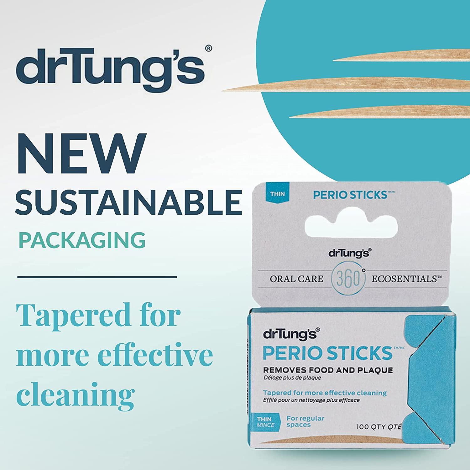 DrTung's Double-Sided Perio Sticks THIN - 100 Count, Remove Plaque ...
