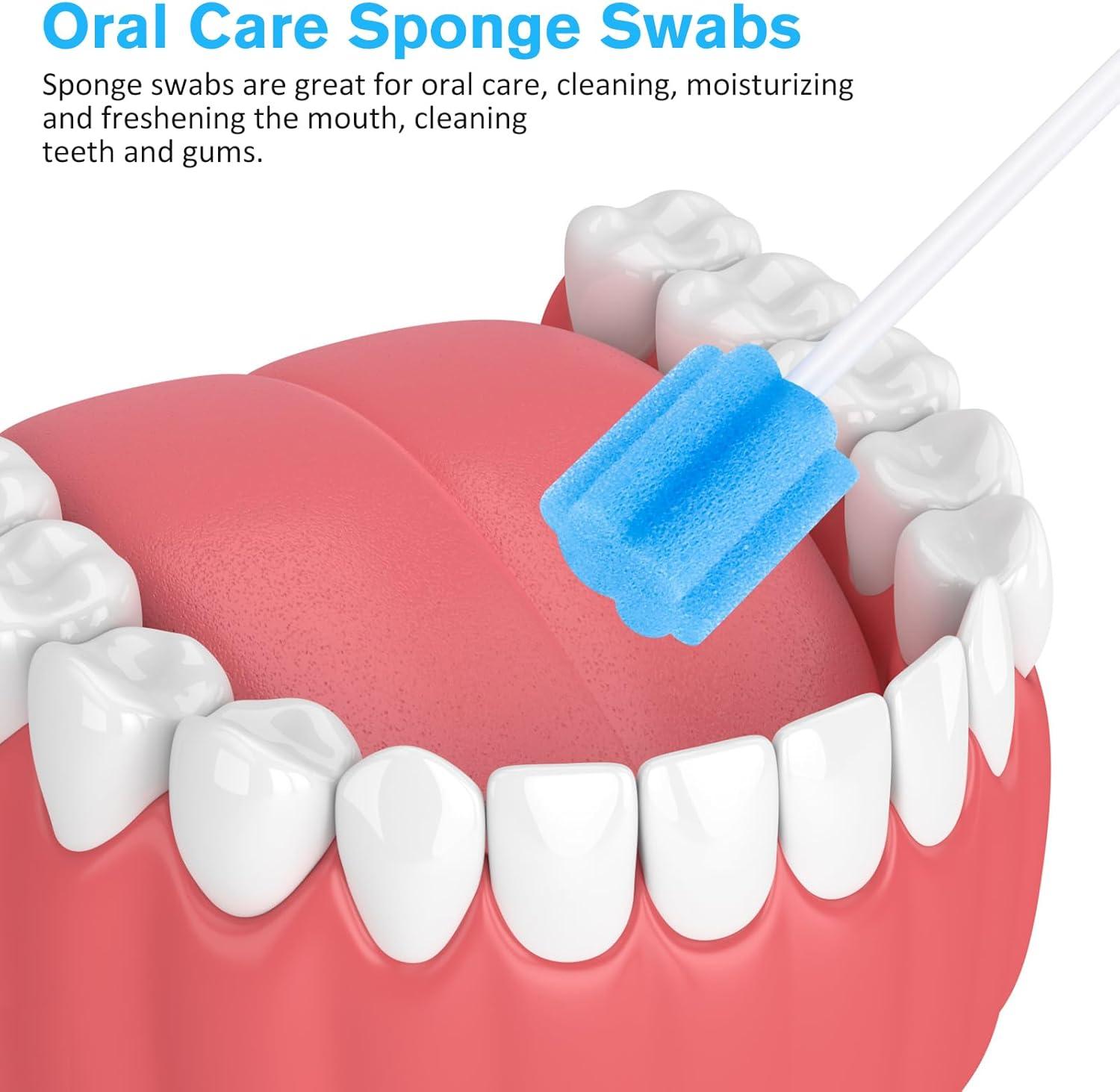 30 PCs Oral Care Sponge Sticks - Hygienic Mouth Cleaning Cotton Swabs ...