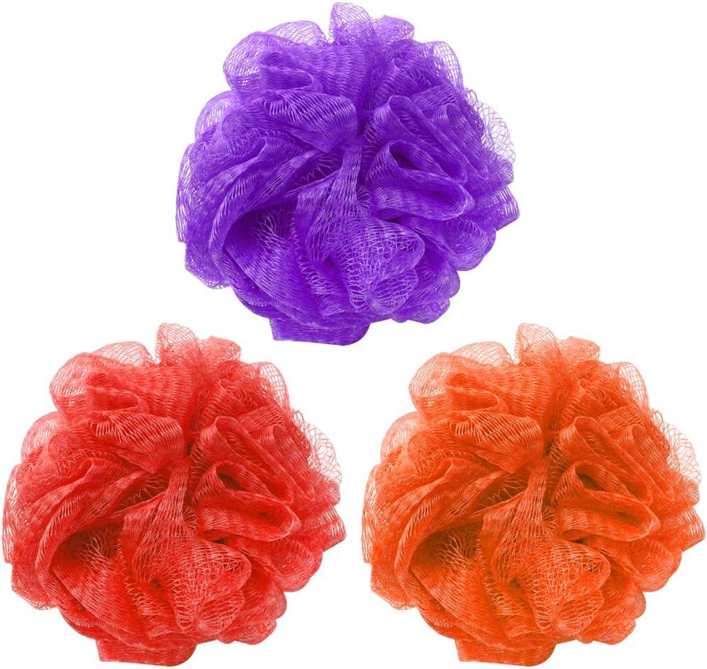 Com-Four 4x Bathing Sponge Set - Colorful Shower Sponges for Massage ...