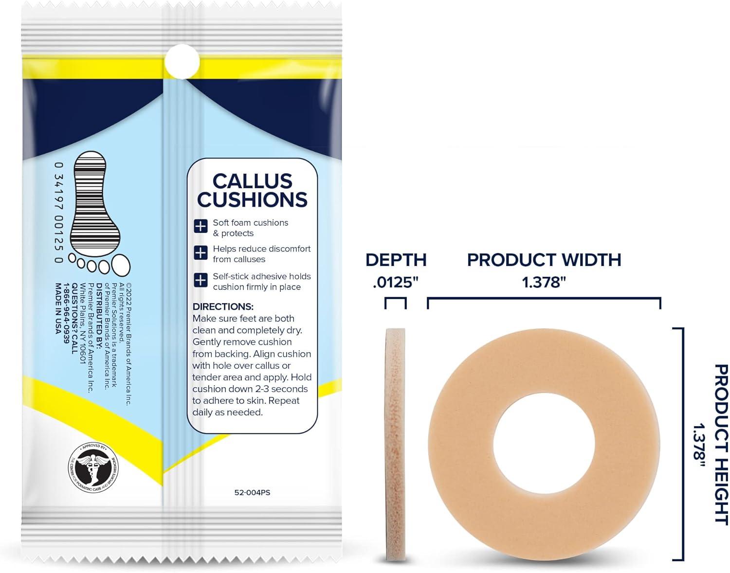 Premier Solutions Callus Cushions Foot and Toe Protection 6 Count ...