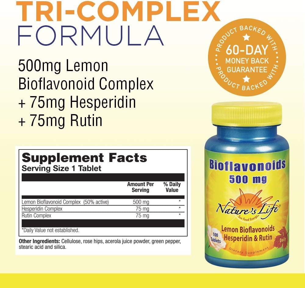 Nature's Life Bioflavonoids 500 mg - 100 Tablets | Antioxidant Support ...