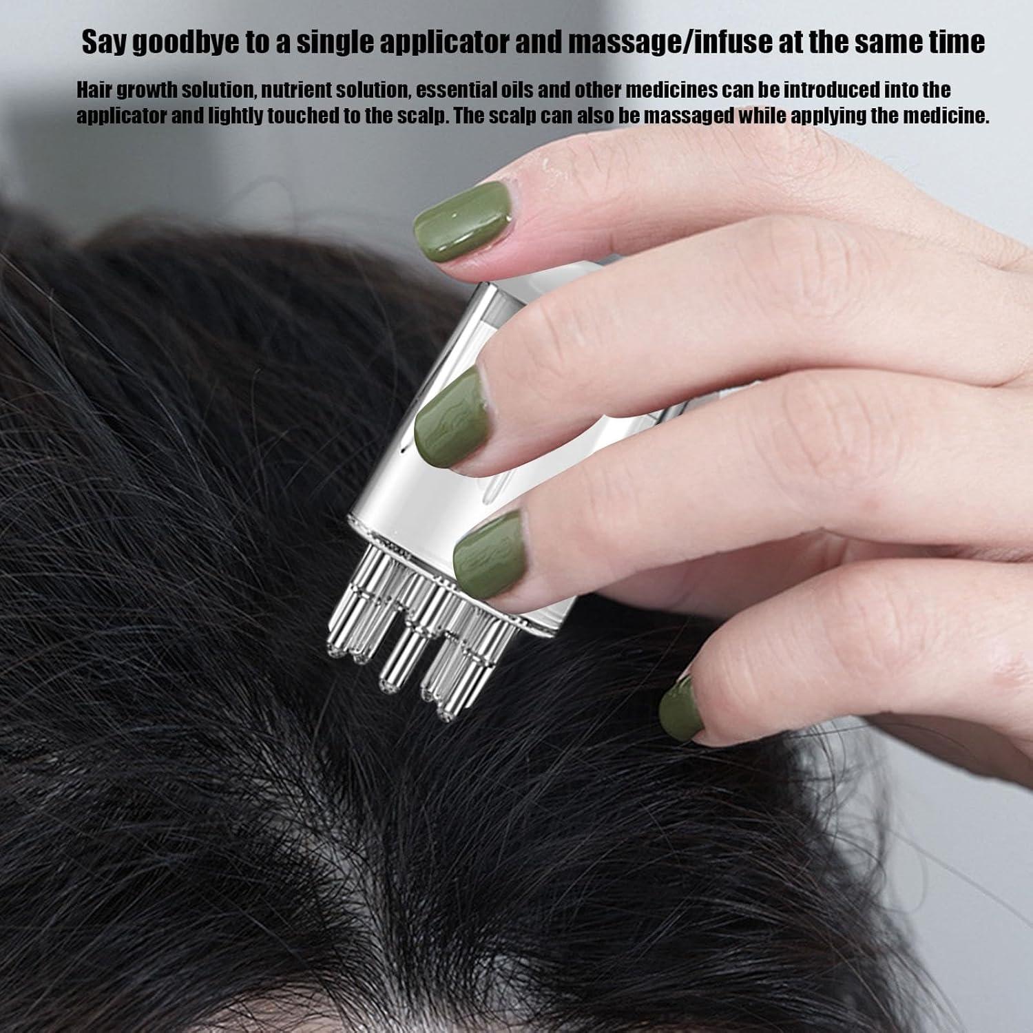 Oil-Head Skin Applicator & Scalp Massager - Refillable Hair Oil ...