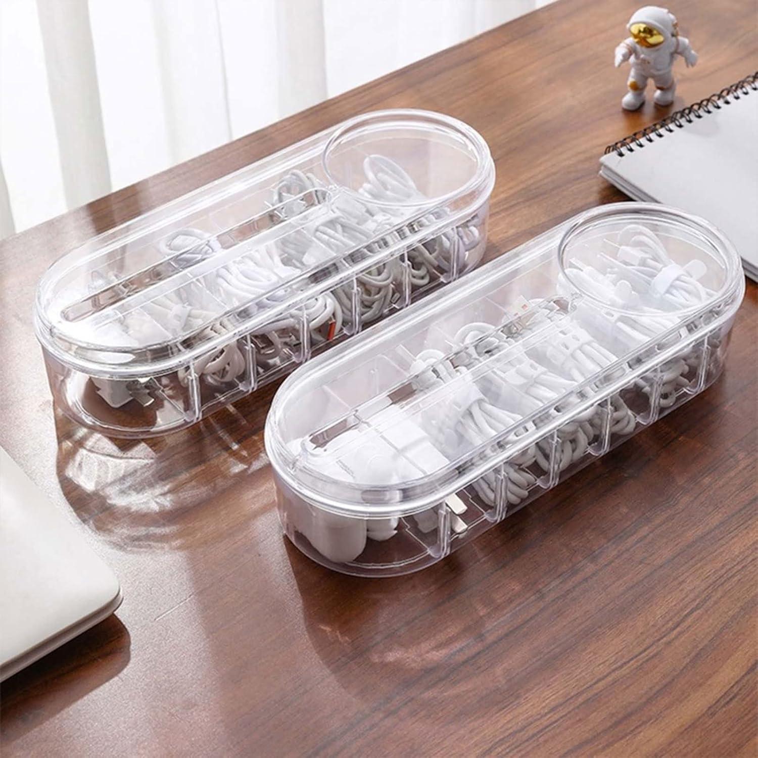 Storage Box Portable Cable Storage Box Transparent Plastic Data Line ...