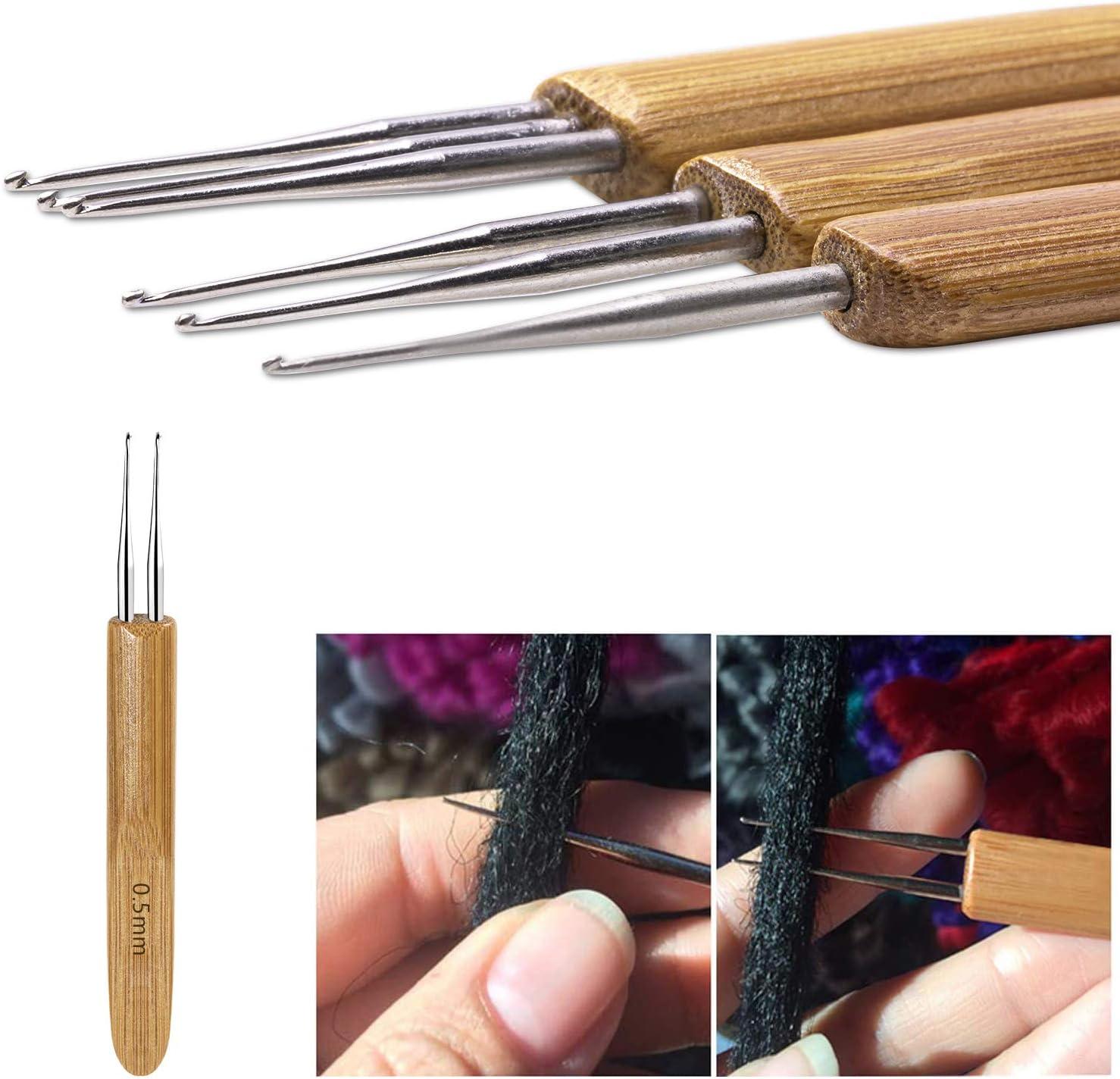 Dreadlocks Tool Set - 5 Pcs Crochet Hooks & Interlocking Needles for ...