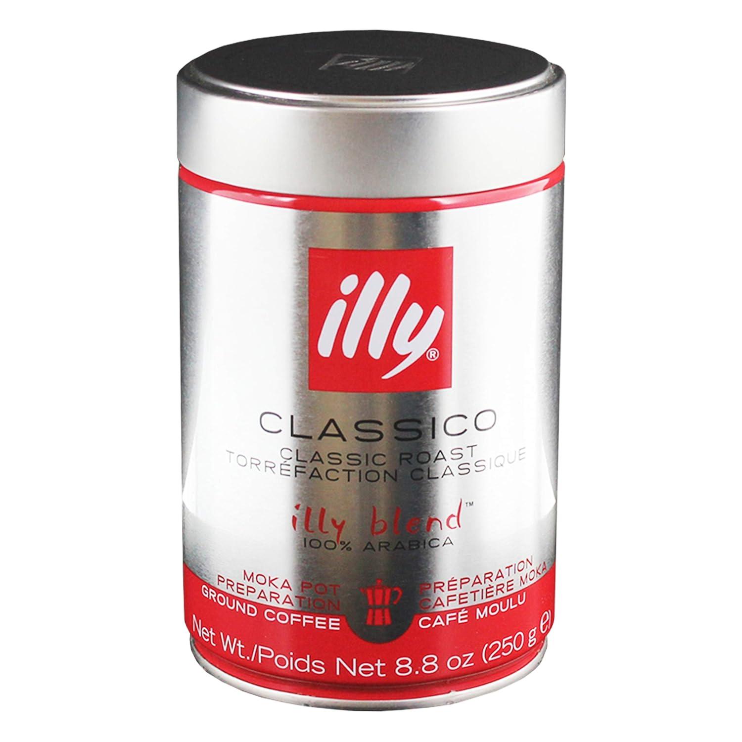 Illy Moka 100% Arabica Ground Coffee - Espresso Normal Roast 6 x 250g ...
